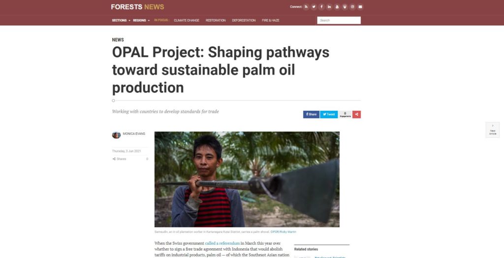 OPAL Project: Shaping pathways toward sustainable palm oil production ...